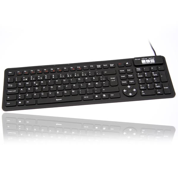 Flexible mini 2006 keyboard, sort, norsk layout