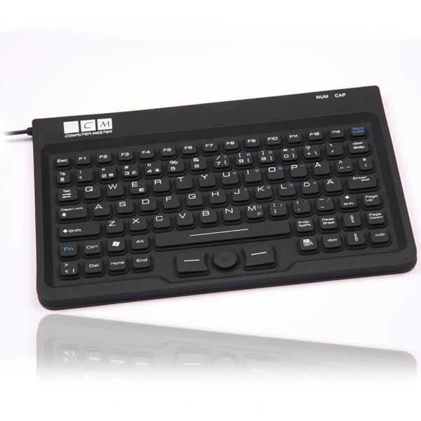 Computer Mester - Vandtæt tastatur med indbygget mus, super lille, sort ...