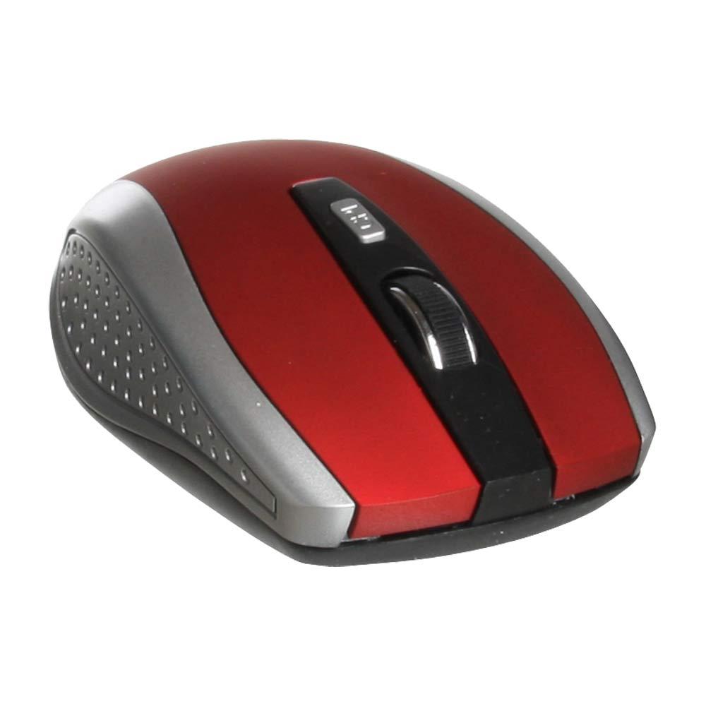 Trådløs optisk mus i rød/grå med USB dongle