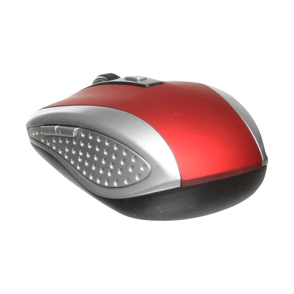 Trådløs optisk mus i rød/grå med USB dongle