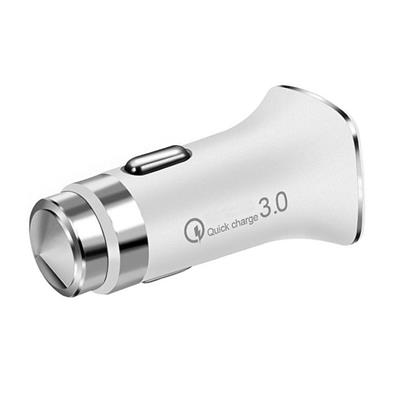 USB oplader til bilens cigarstik, HVID