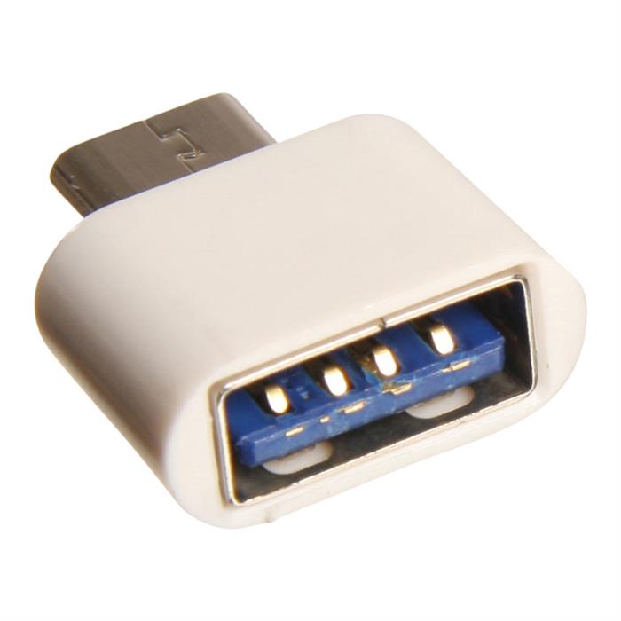 Computer Mester - Mini adapter, USB A til USB C, Hvid - 8683